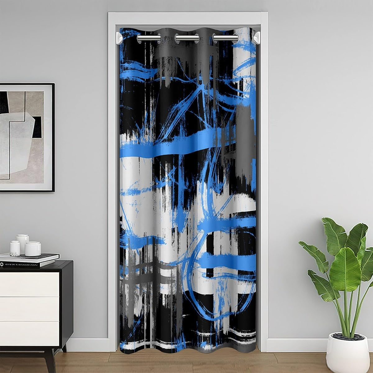 Abstract Style Art Print Door Curtains Privacy Closet Curtain for ...