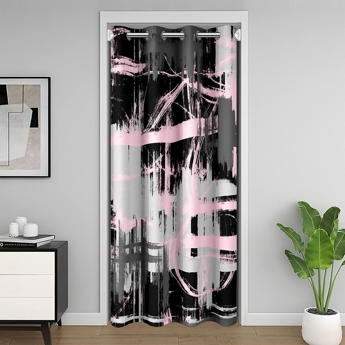 Abstract Style Art Print Door Curtains Privacy Closet Curtain for ...