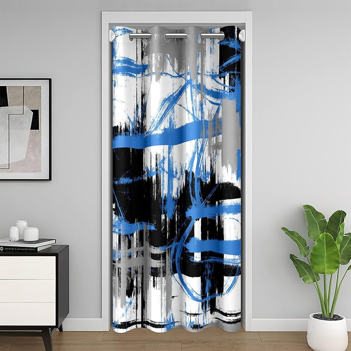 Abstract Style Art Print Door Curtains Privacy Closet Curtain for ...