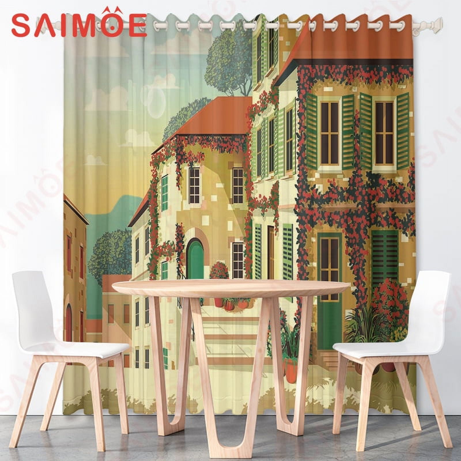 Abstract Style Art Print Door Curtains Privacy Closet Curtain for ...