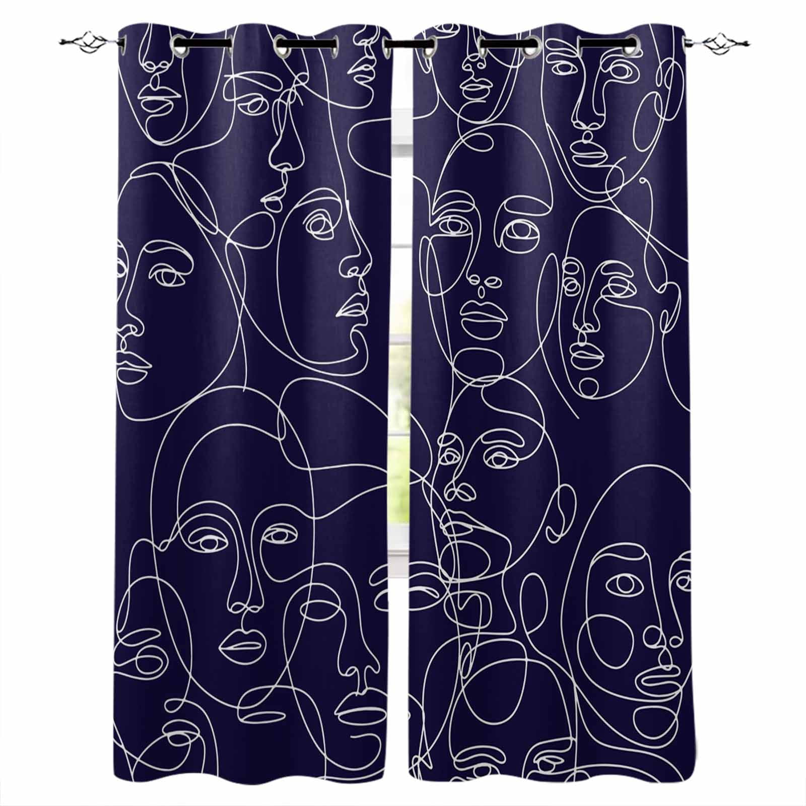 Abstract Style Blackout Curtains for Bedroom Living Room Darkening ...