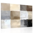 Abstract Style Canvas Print Wall Art, Beige Brown Color Block Modern ...