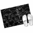 Abstract Style Door Mat Black Modern Simple Character Line Non Slip ...