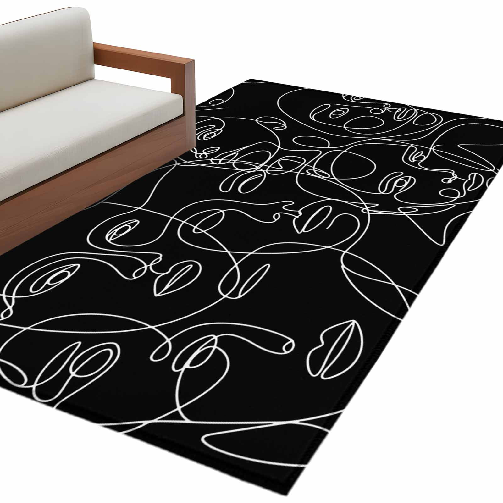 Abstract Style Large Area Rugs for Bedroom Living Room, Soft Non Slip ...