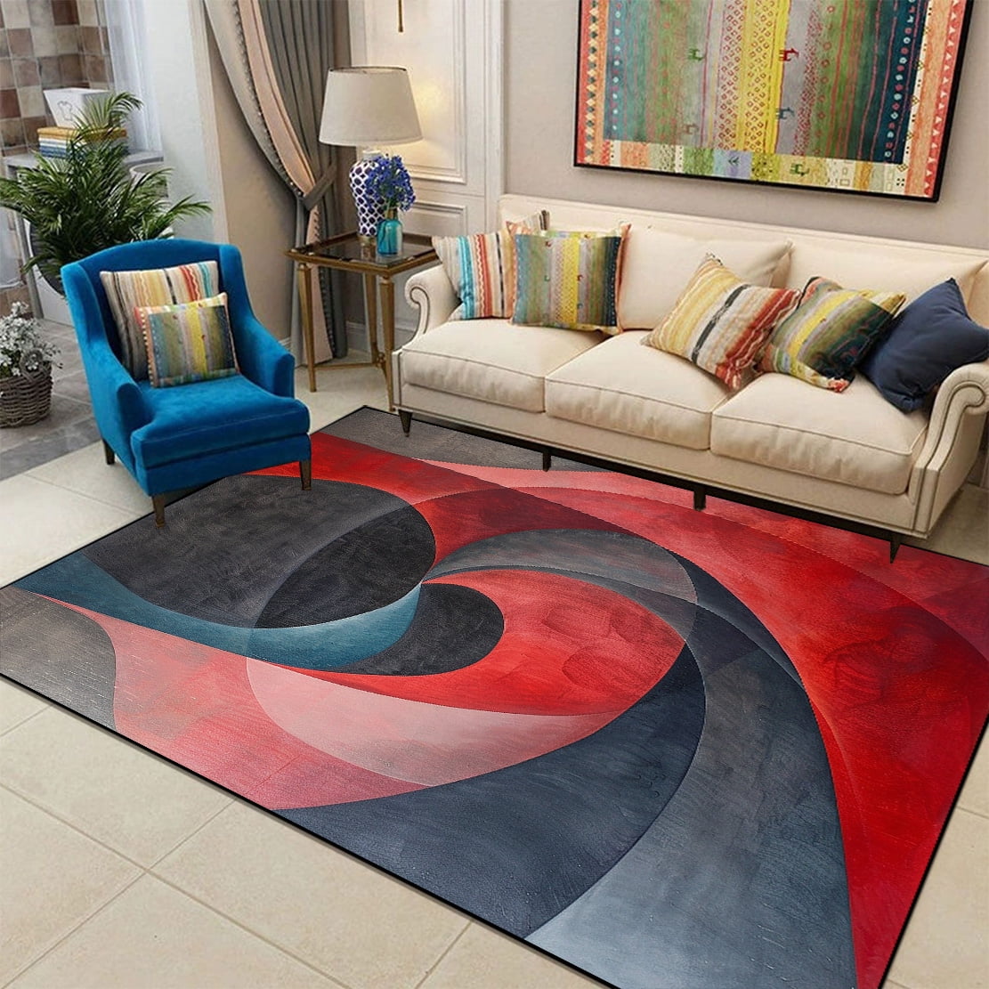 Abstract Style Large Rug for Living Room Trendy Room ration Home Carpet ...