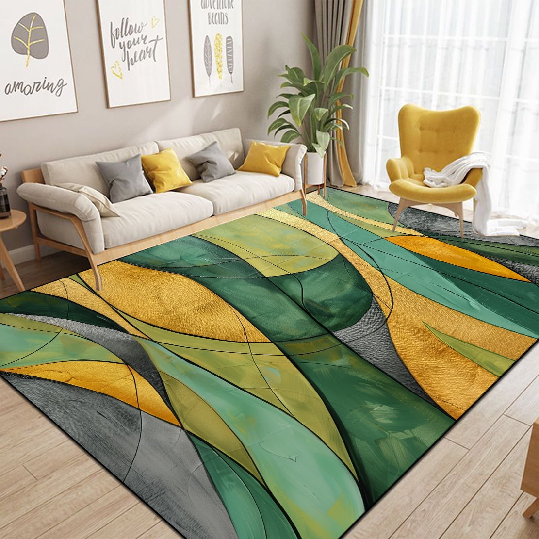 Abstract Style Living Room Carpet Nordic r Sofa Ins Color Rugs for ...
