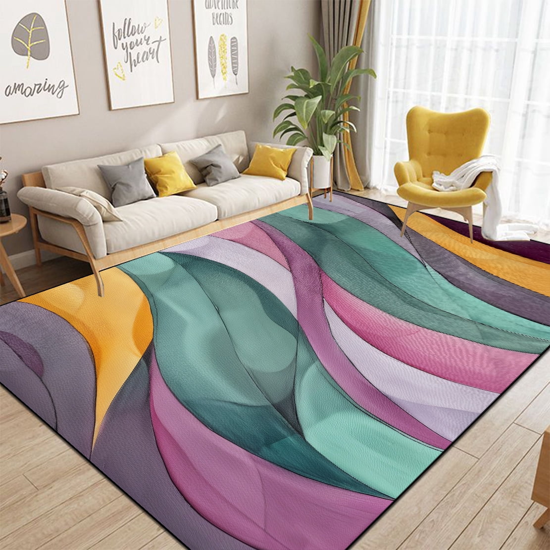 Abstract Style Living Room Carpet Nordic r Sofa Ins Color Rugs for ...