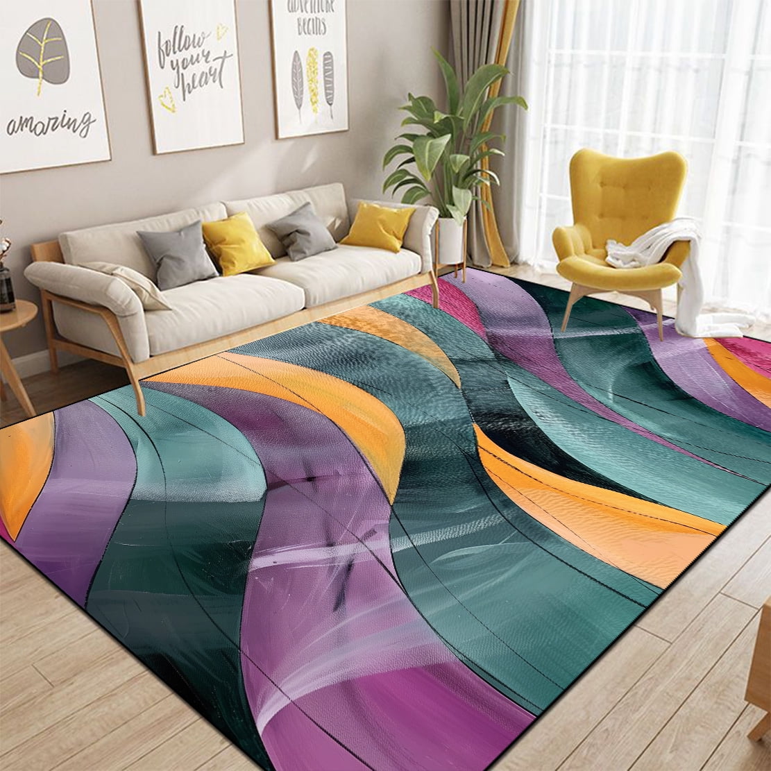 Abstract Style Living Room Carpet Nordic r Sofa Ins Color Rugs for ...
