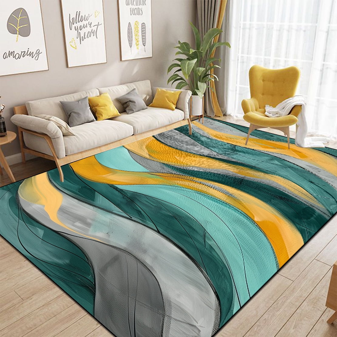 Abstract Style Living Room Carpet Nordic r Sofa Ins Color Rugs for ...