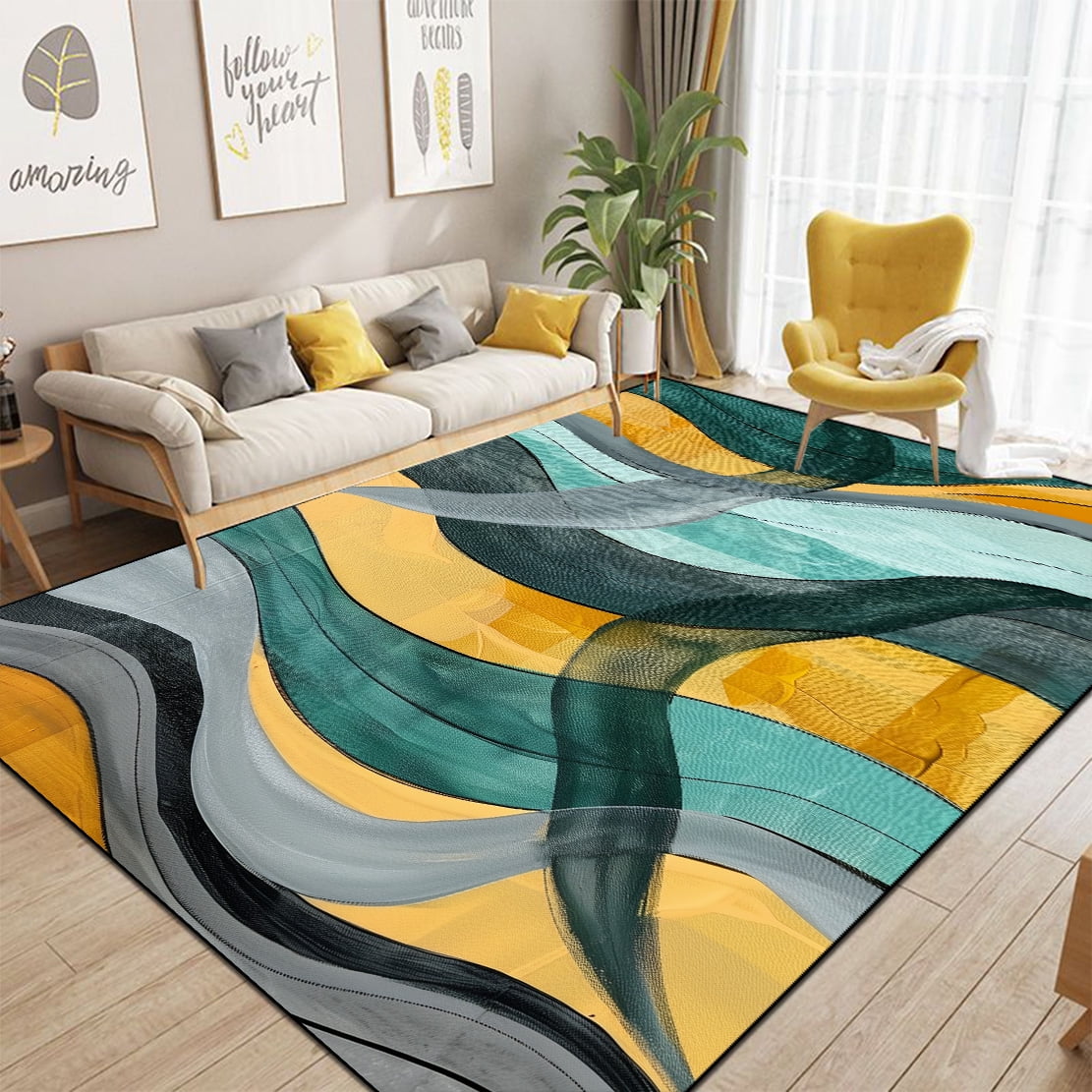 Abstract Style Living Room Carpet Nordic r Sofa Ins Color Rugs for ...