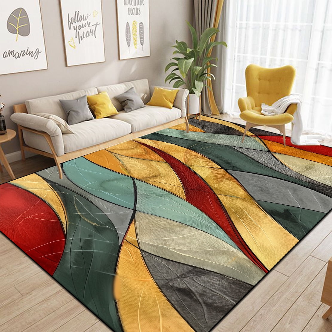 Abstract Style Living Room Carpet Nordic r Sofa Ins Color Rugs for ...