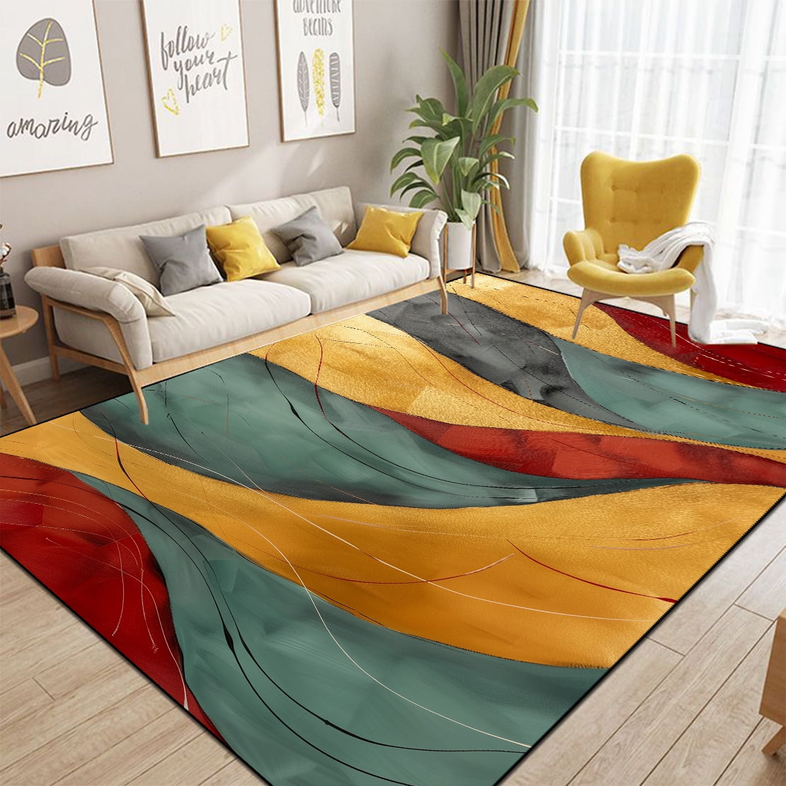Abstract Style Living Room Carpet Nordic r Sofa Ins Color Rugs for ...