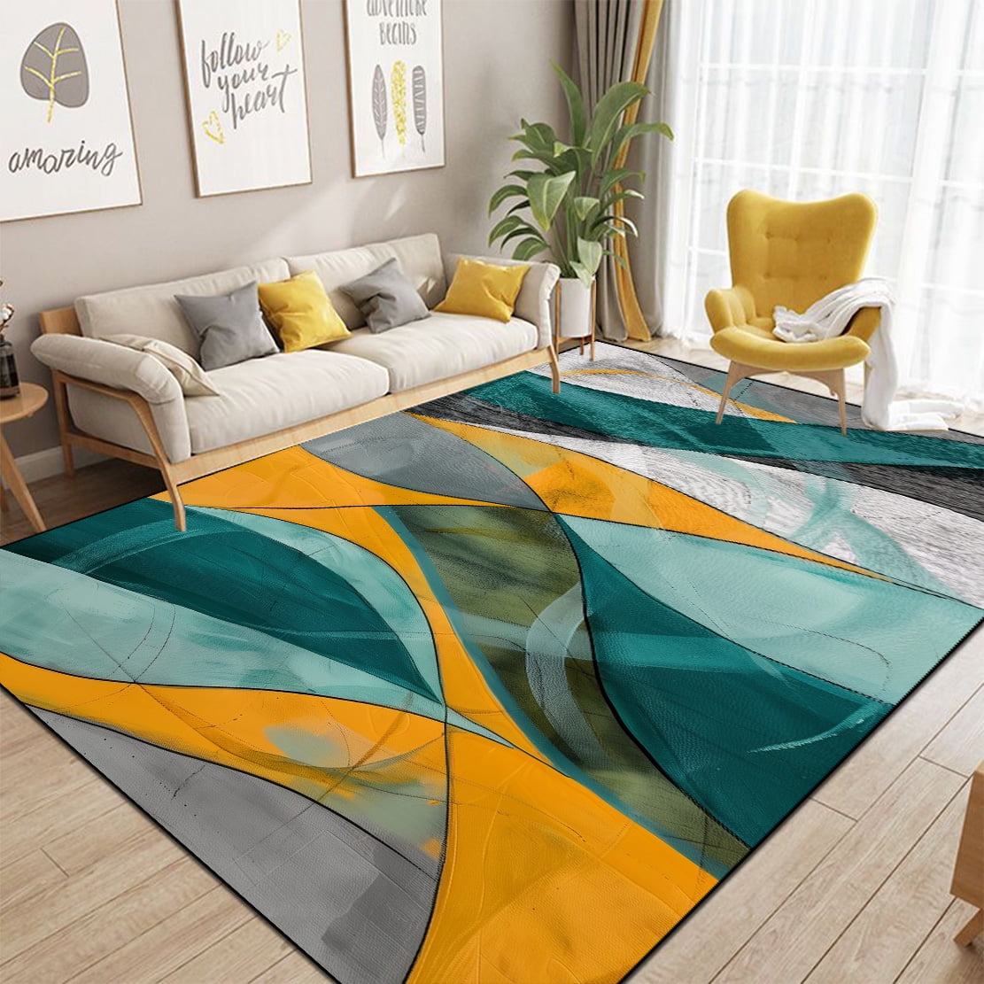 Abstract Style Living Room Carpet Nordic r Sofa Ins Color Rugs for ...
