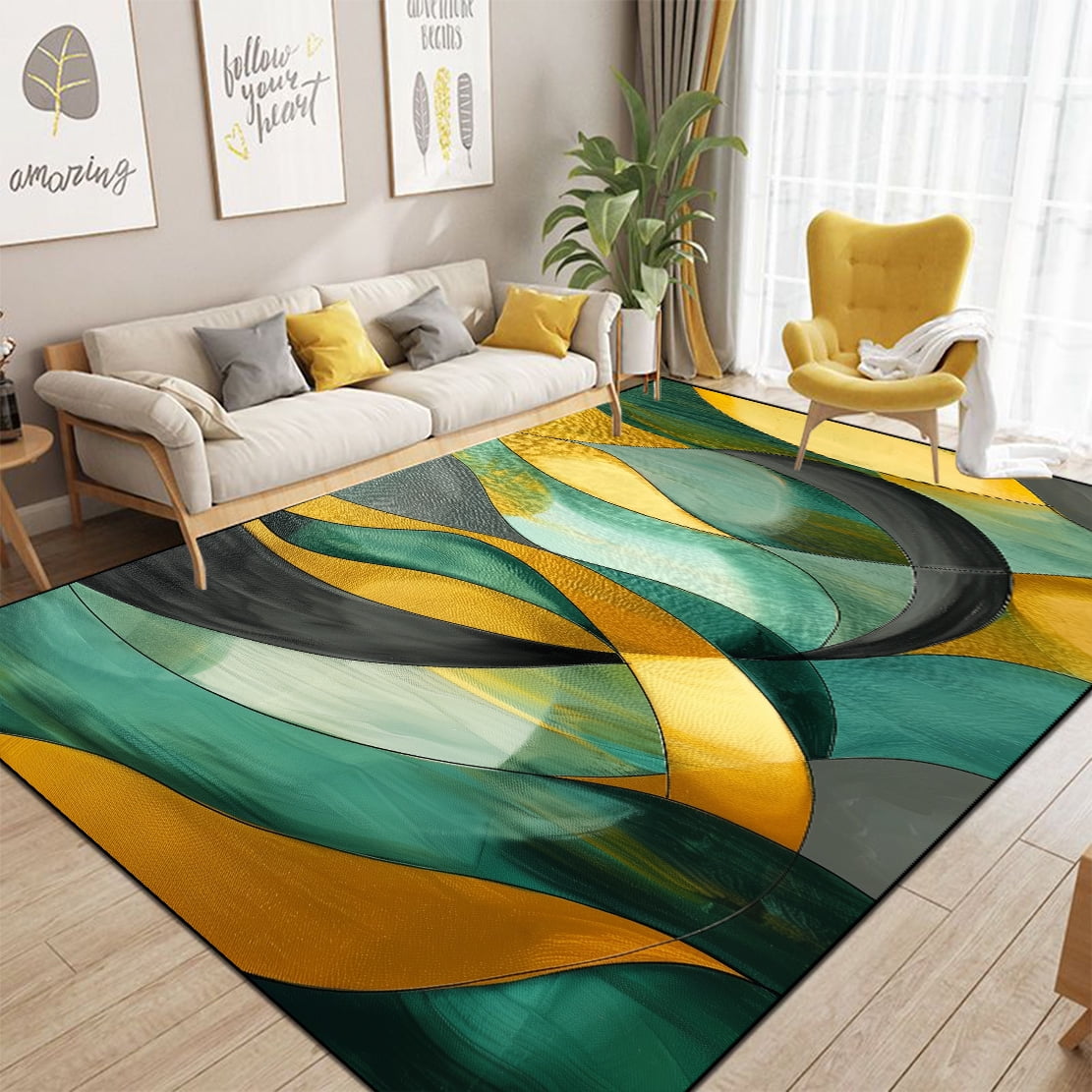 Abstract Style Living Room Carpet Nordic r Sofa Ins Color Rugs for ...