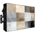 Abstract Style Outdoor TV Cover 60 to 65 inch Beige Brown Color Block ...