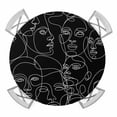 Abstract Style Round Tablecloth for 45-54 Inch Tables,Fitted Table ...