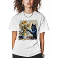 Abstract Style T Shirts for Women Short Sleeve Cotton Crewneck T-Shirt ...