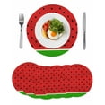 Abstract Summer Round Table Placemats set of 6, Watermelon Polka Dot ...