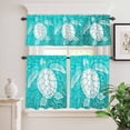 Abstract Summer Sea Turtle Curtain Tier and Valance Set 3 Piece,Ocean ...