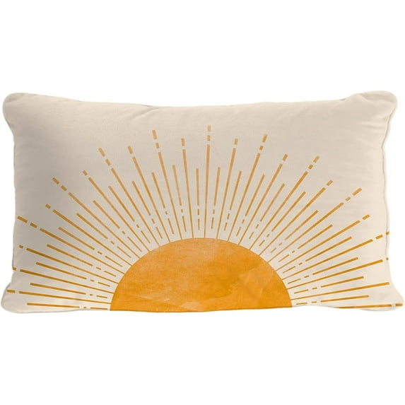 Abstract Sun Design Pillow Cover 12x20, Soft Flannel Throw Pillowcase ...
