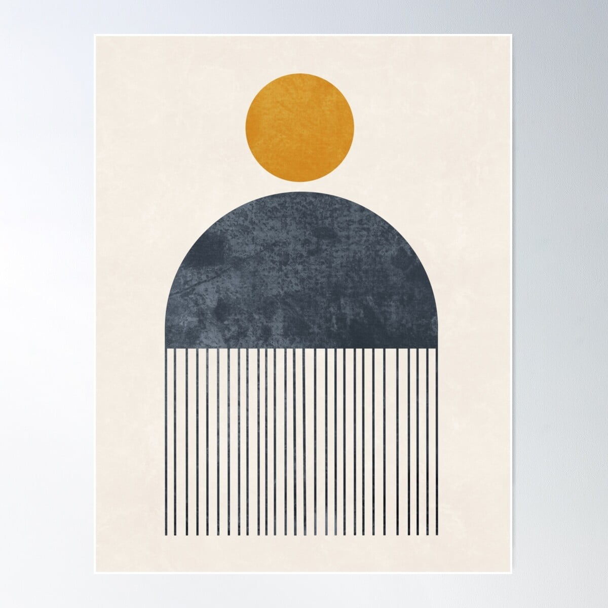 Abstract Sun Over The Hill Bohemian Art - Rainbow - Simple Minimal ...