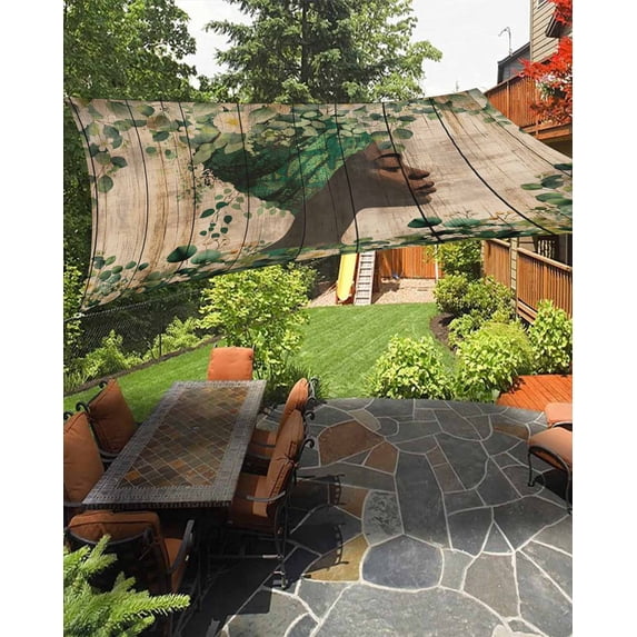 Abstract Sun Shade Sail 12'X16' Women with Head Scarves Green ...