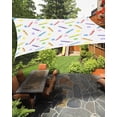 Abstract Sun Shade Sail 14'X18' Cute Blue Green Purple Pencil Paw Print ...