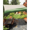 Abstract Sun Shade Sail 14'X18' Minimalist Green Wave Linen Texture UV ...
