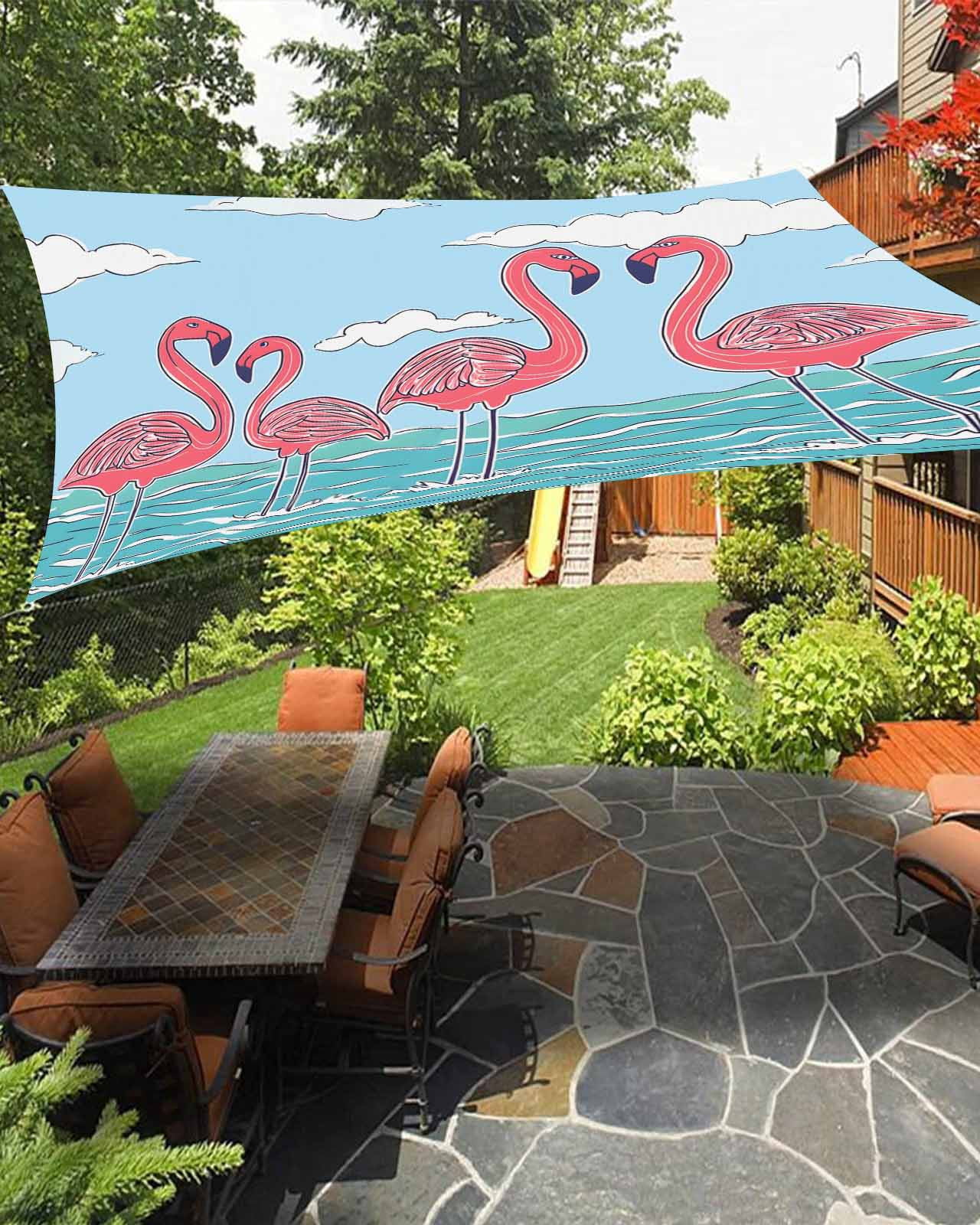 Abstract Sun Shade Sail 14'X18' Watercolor Blue Sea Clouds Pink ...