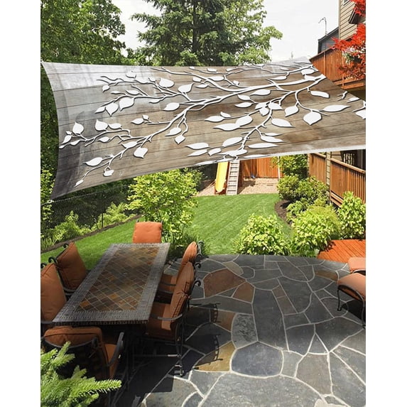 Abstract Sun Shade Sail 8'X10' Branches Silhouette Brown Wood Texture ...
