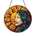Abstract Sun Stained Glass Suncatcher – Circular Window Hanging Decor ...