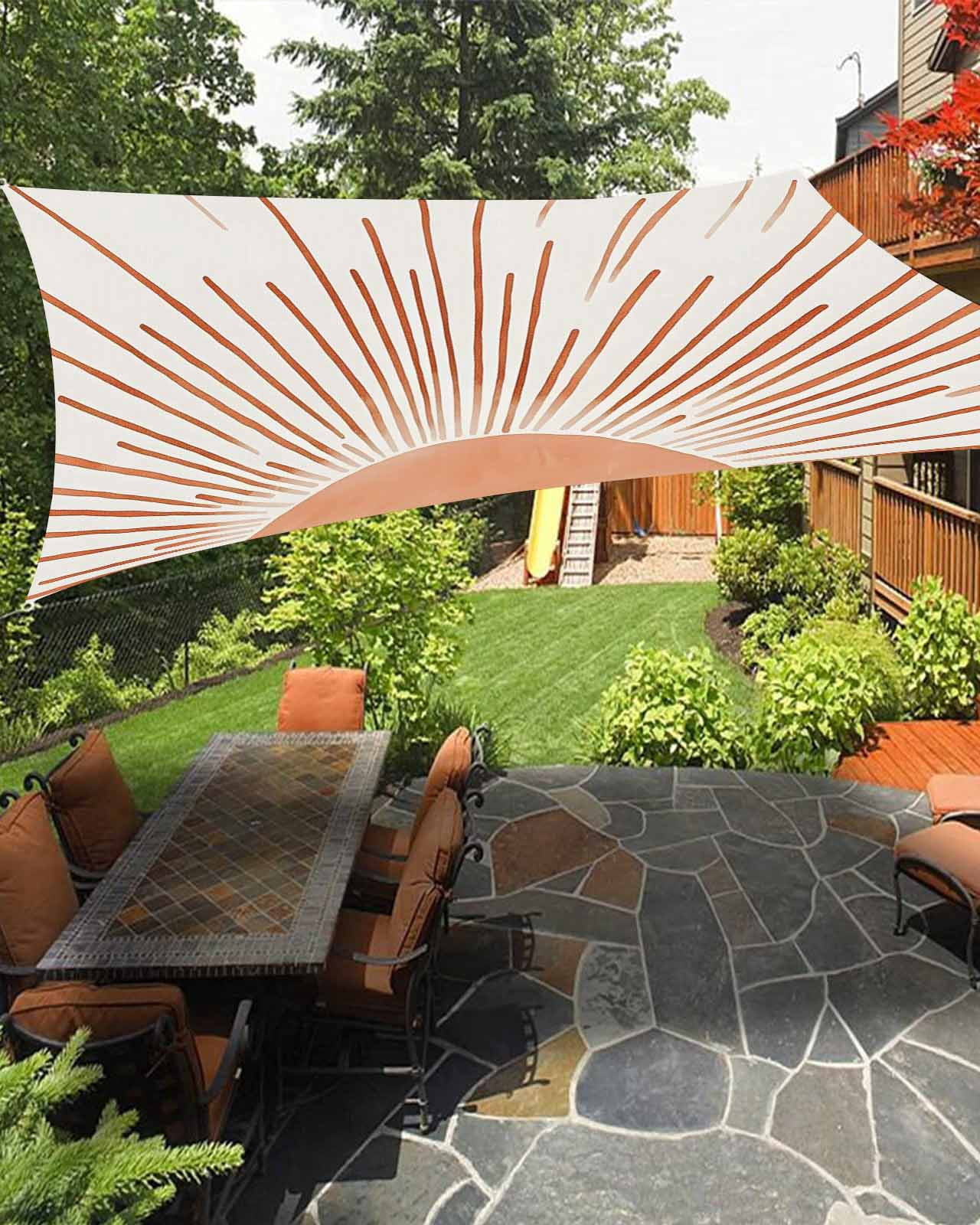 Abstract Sun Sun Shade Sail 6.5'X10' Sunshine Lines UV Block Outdoor ...