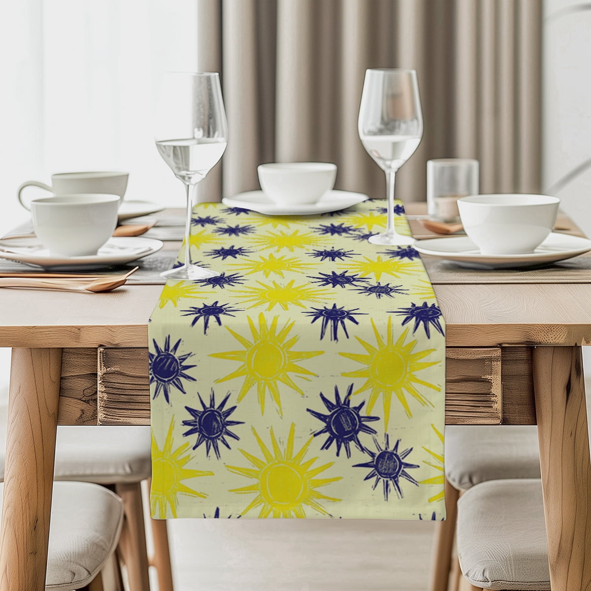 Abstract Sun Table Runner Dresser r for Kitchen Holiday Party Table ...