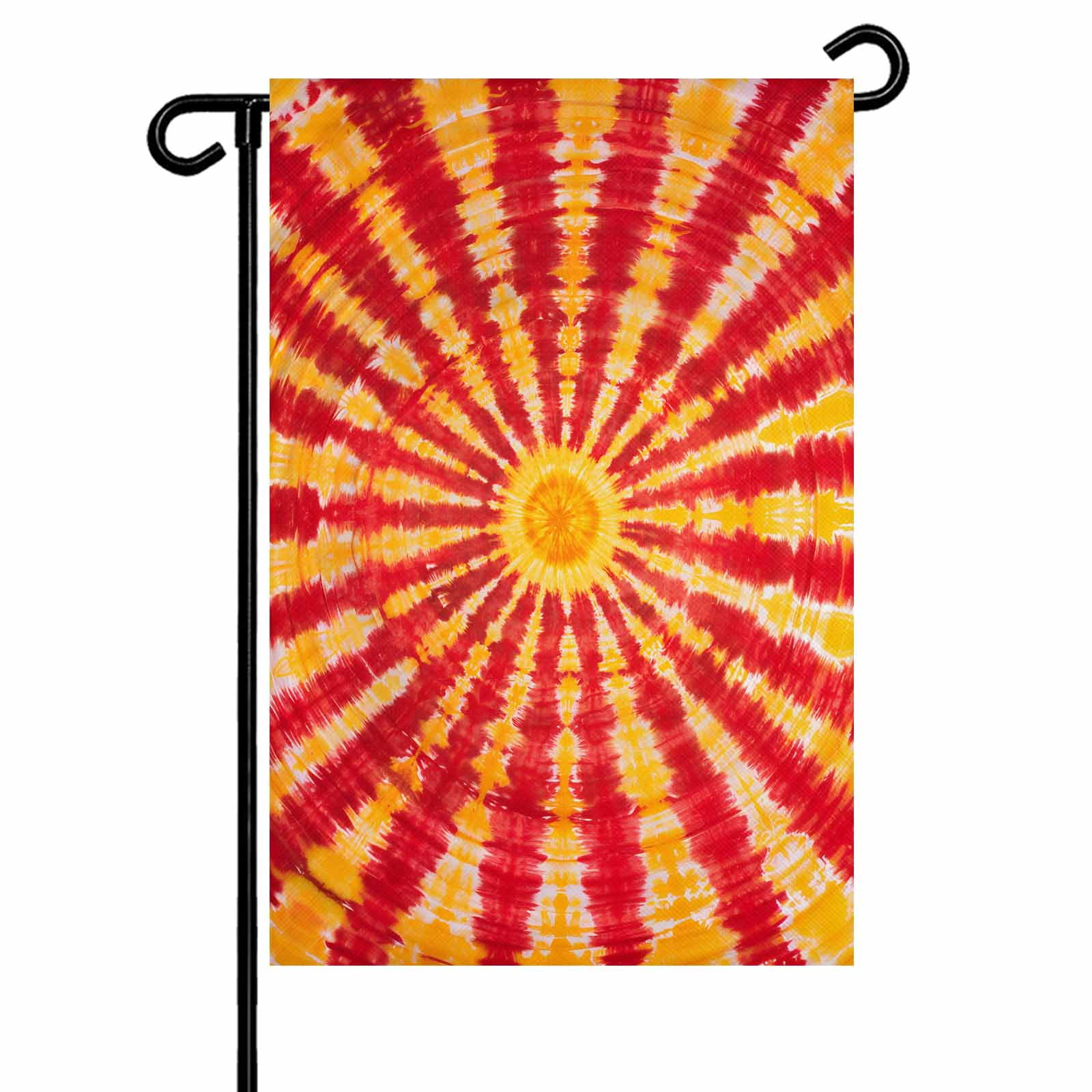 Abstract Sun Tie Dye Garden Flags for Outside Yellow Tomato Red Double ...