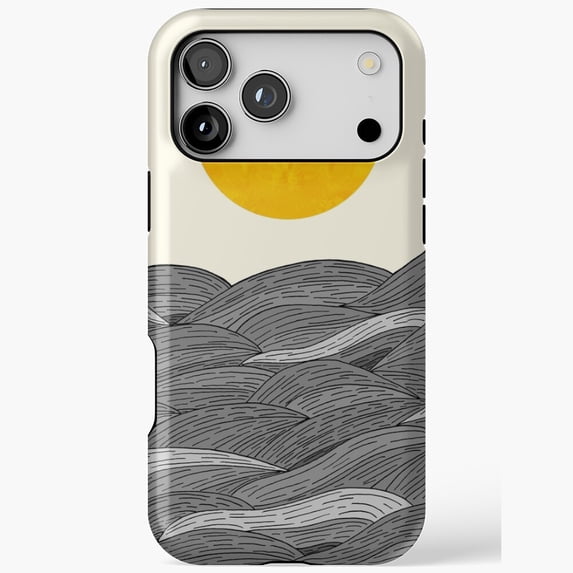 Abstract Sun Wave Art Minimalist Landscape for iPhone Case 11 through ...