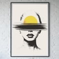 Abstract Sun Woman Wall Art Print Minimalist Poster Surreal Face ...