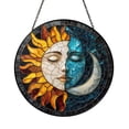 Abstract Sun and Moon Stained Glass Style Window Hanging – Decorative ...