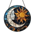 Abstract Sun and Moon Stained Glass Suncatcher – Decorative Window Art ...