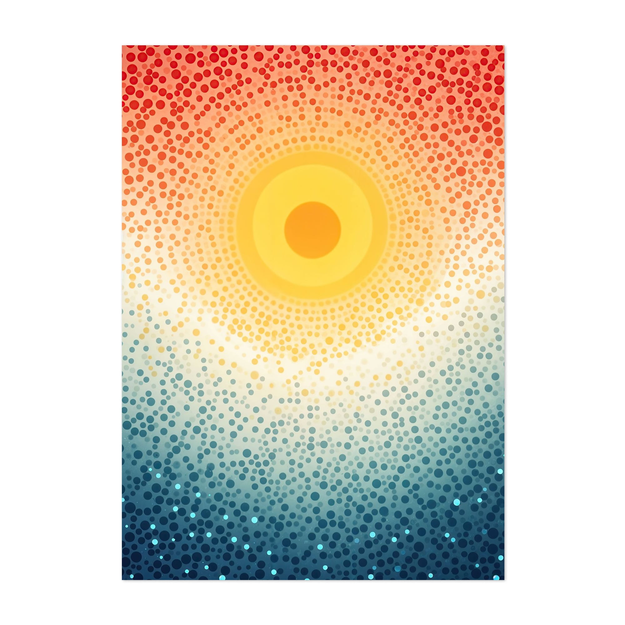 Abstract Sunburst - Painting Abstract Geometric Modern Art Sunset ...