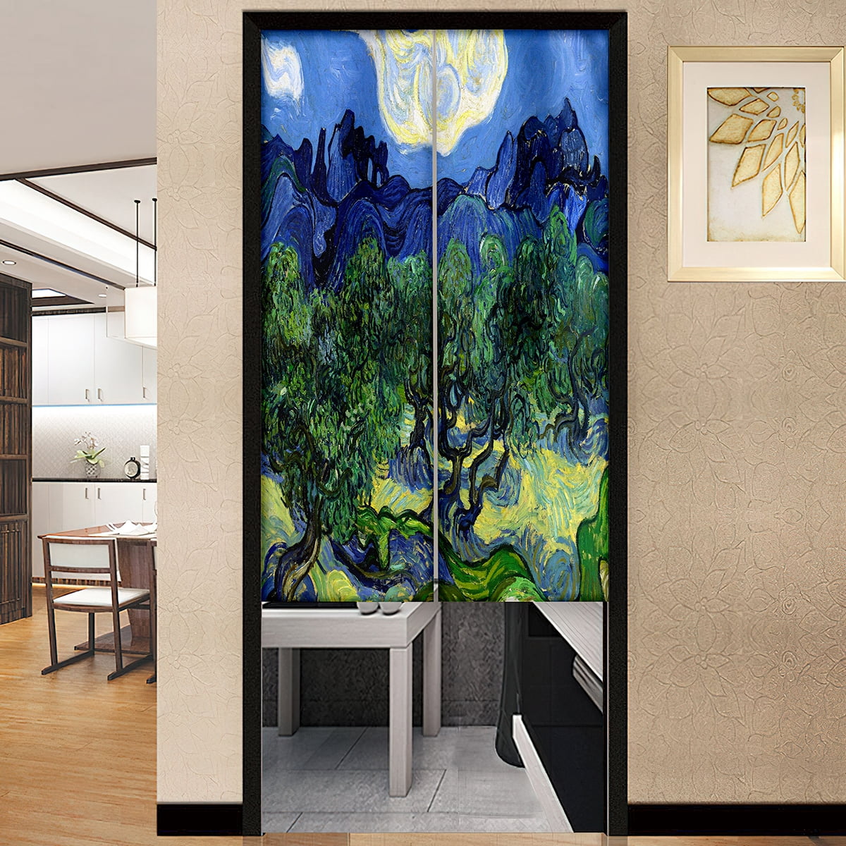 Abstract Sunflower Oil Painting Door Curtains Nordic Style Japanese ...