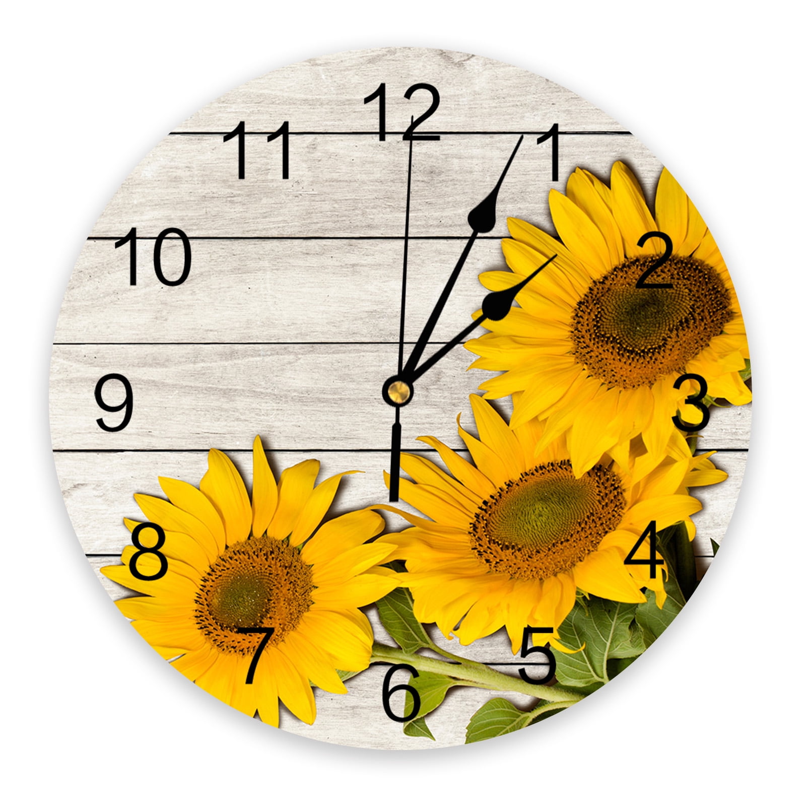 Abstract Sunflower PVC Wall Clock Wall rations Living Room Digital ...