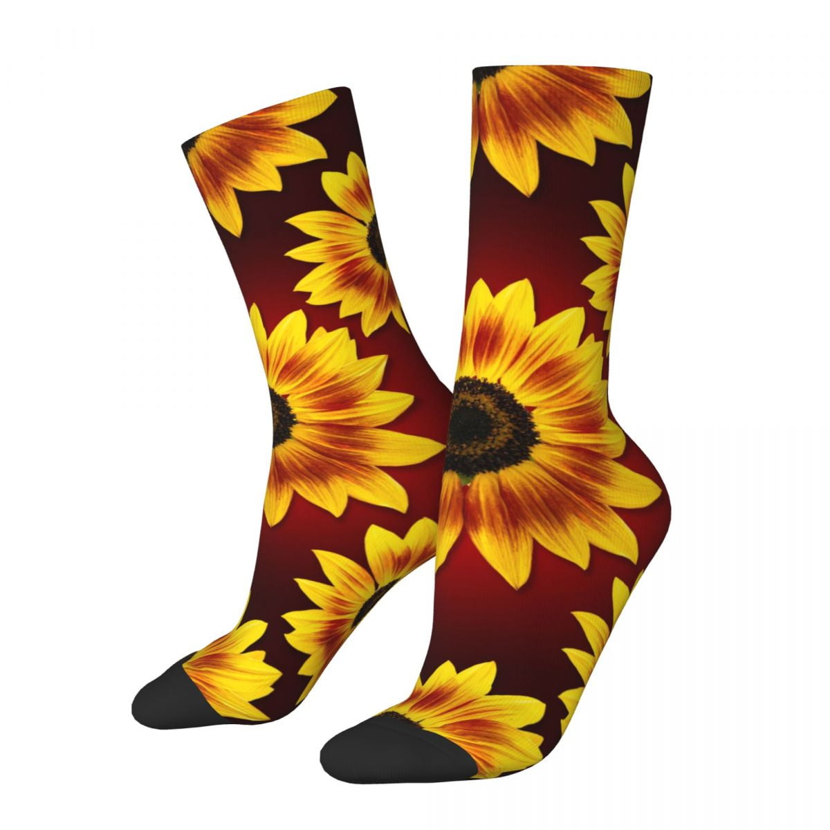 Abstract Sunflower Stockings Female Striped Print Socks Soft Kawaii ...