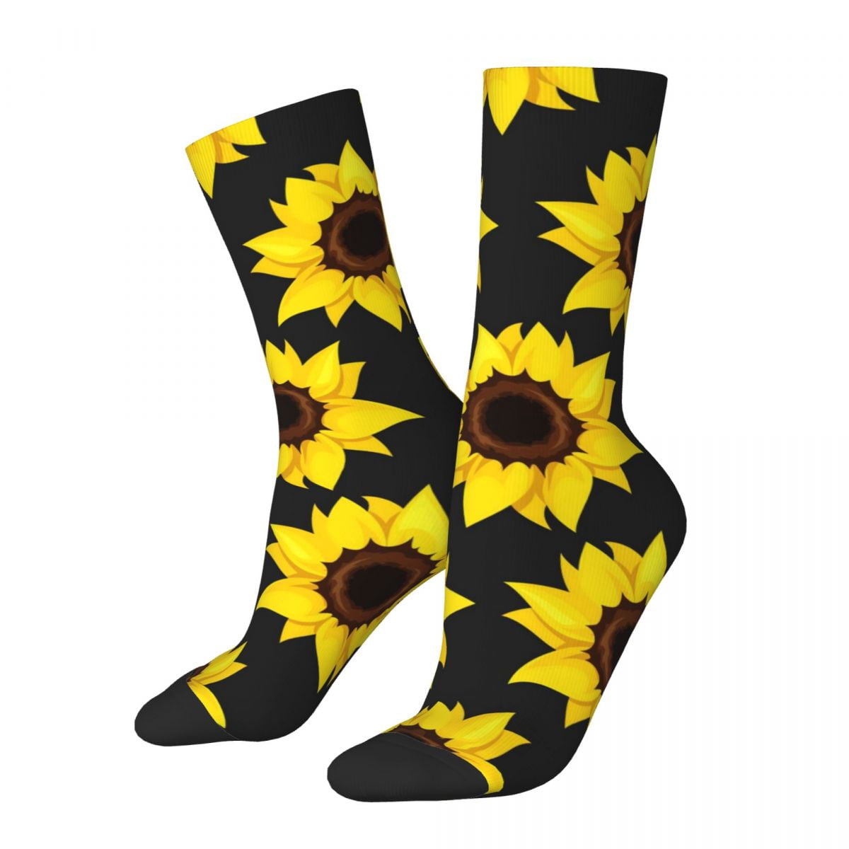 Abstract Sunflower Stockings Female Striped Print Socks Soft Kawaii ...