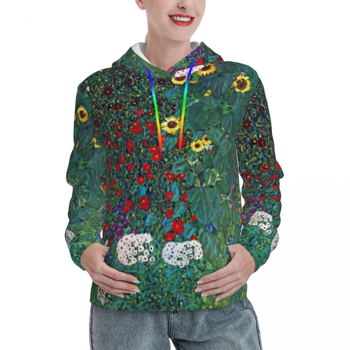 Abstract Sunflower Streetwear Hoodies Winter Sunflowers Pattern Design ...