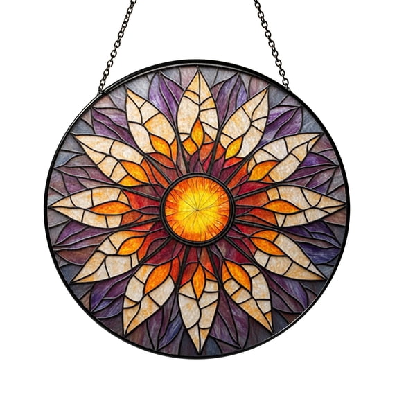 Abstract Sunlight Stained Glass Style Suncatcher – Window Hanging ...