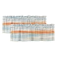 Abstract Sunset 2 Panels Kitchen Valance, Orange Blue Gradient Oil ...
