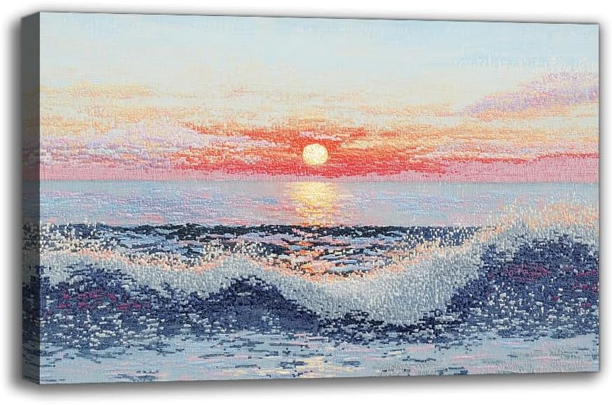 Abstract Sunset Canvas Wall Art Prints - Framed Ocean And Pictures For ...