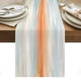 Abstract Sunset Cotton Linen Table Runner Orange Blue Gradient Oil ...