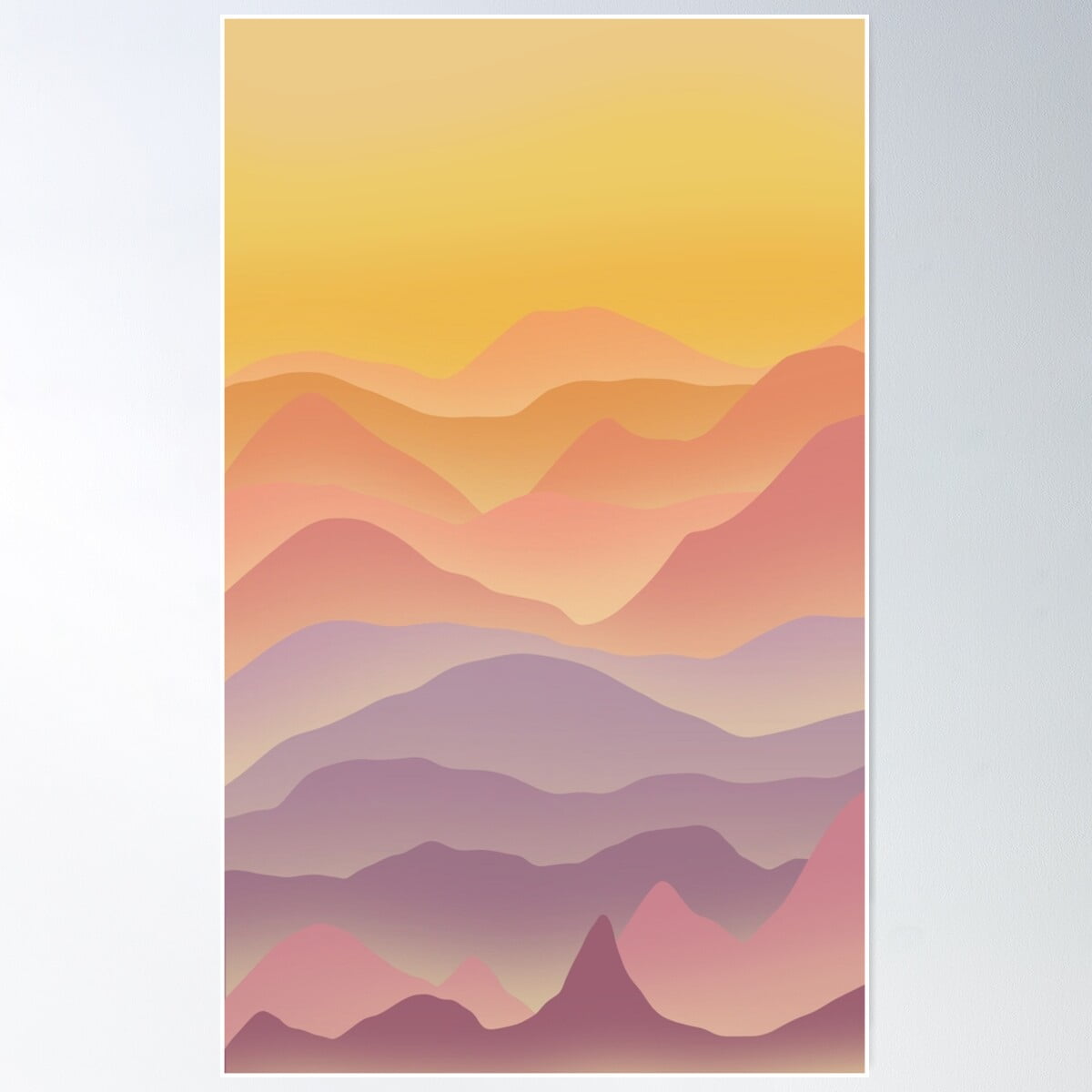Abstract Sunset Landscape Poster Wall Art, Modern Wall Decor For Living ...
