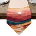 Abstract Sunset Table Runner Linen Burlap Table Runner 48 Inches Long ...